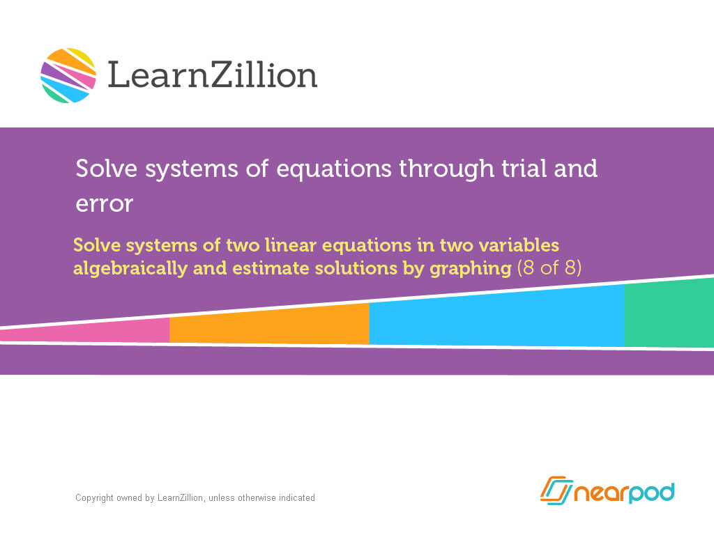 Solve systems of equations through trial and error