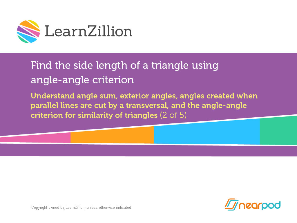 Find the side length of a triangle using angle-ang