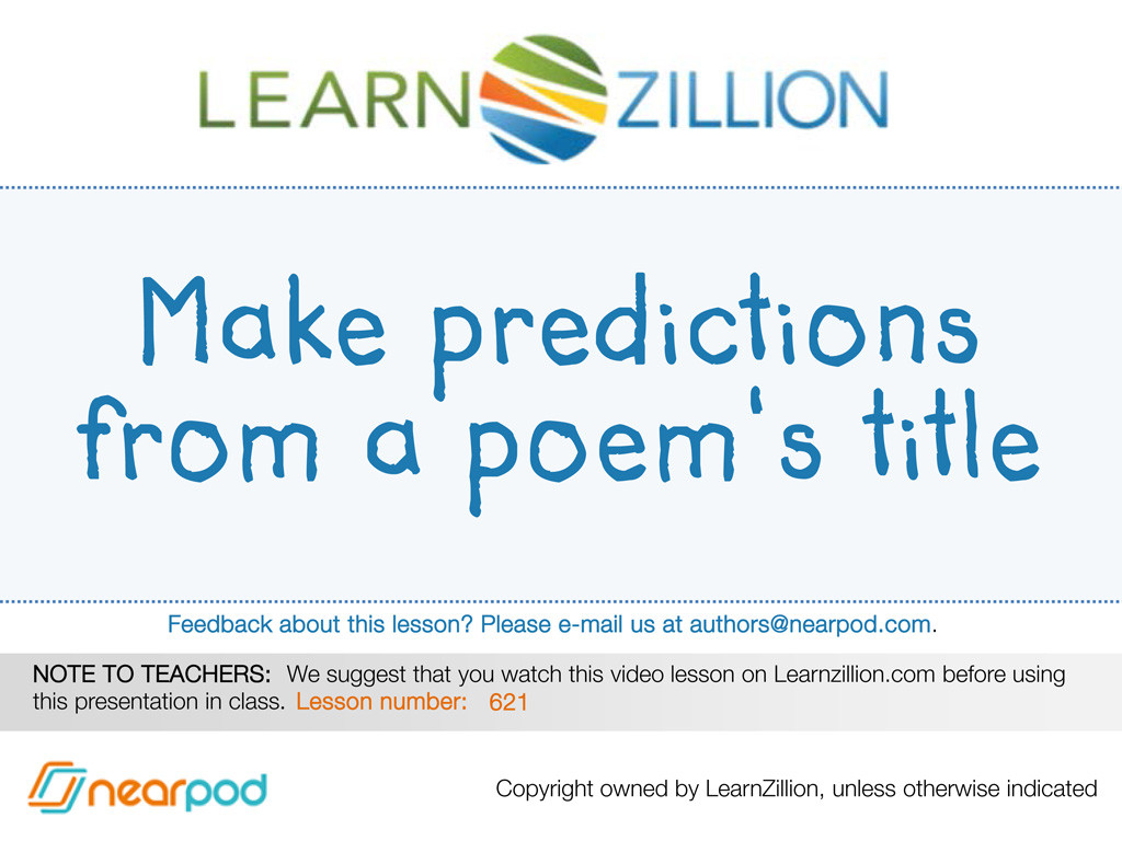 Make predictions from a poem's title