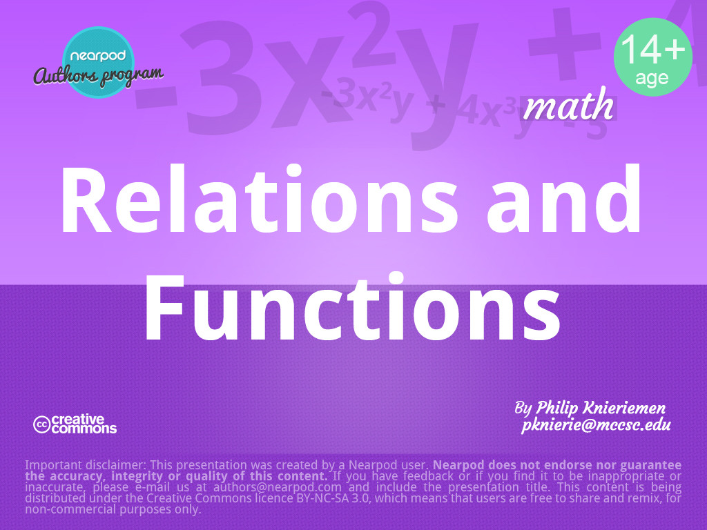Relations And Functions Relations And Functions