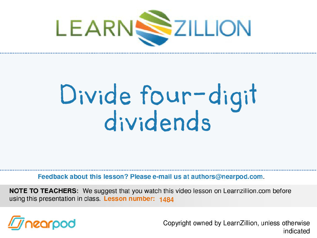 Divide Four-Digit Dividends