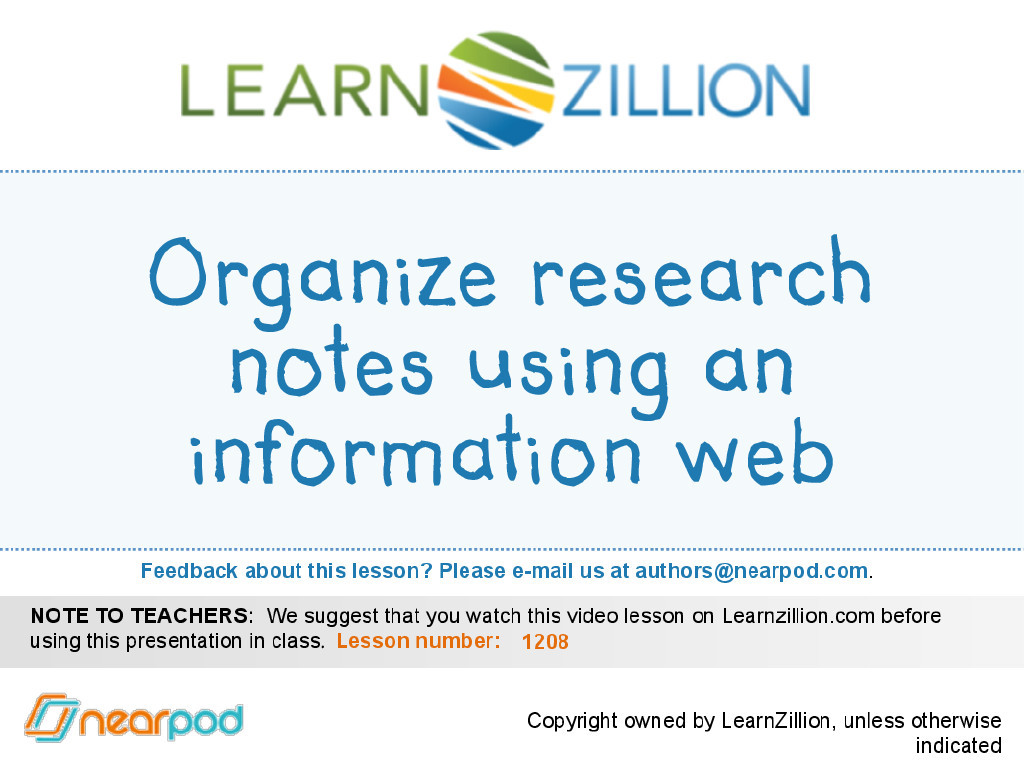 Organize Research Notes Using An Information Web organize-research-notes-using-an-information-web