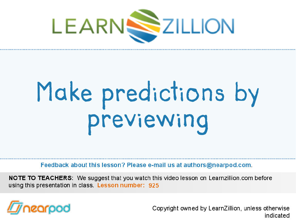 Make predictions by previewing
