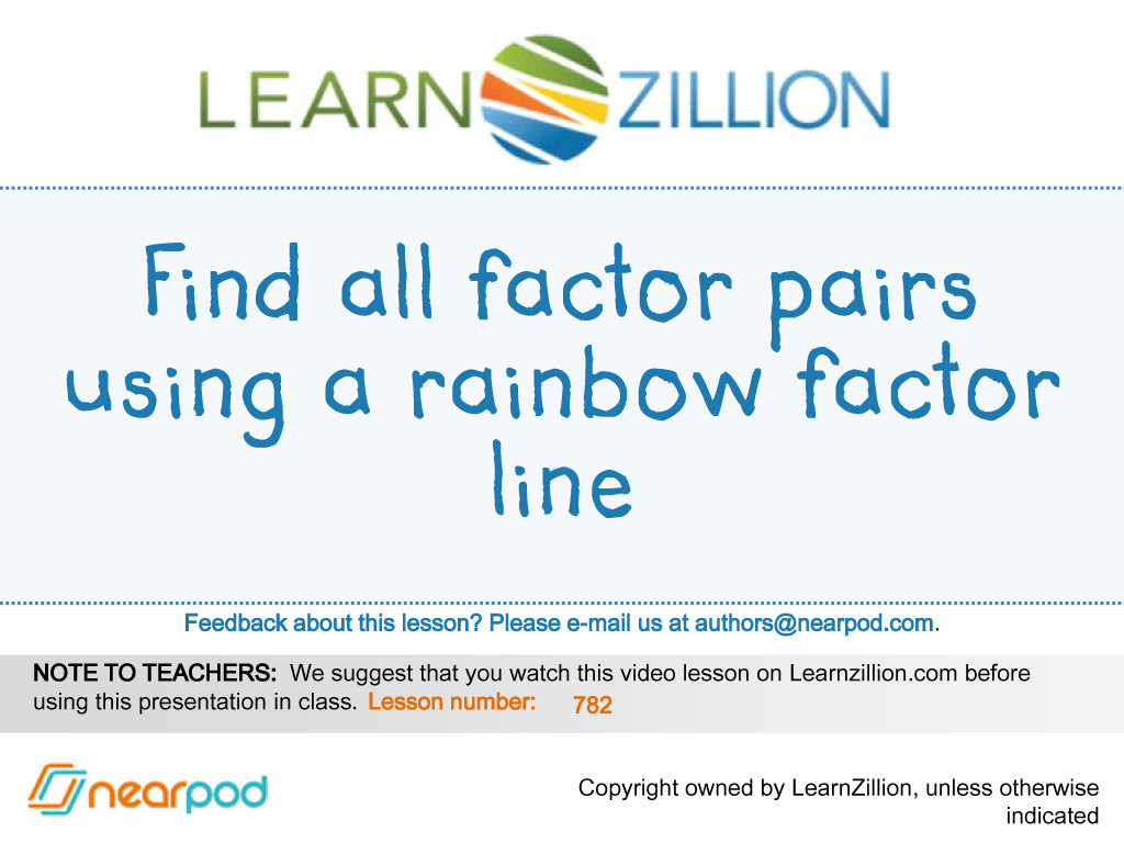 Find All Factor Pairs Using A Rainbow Factor