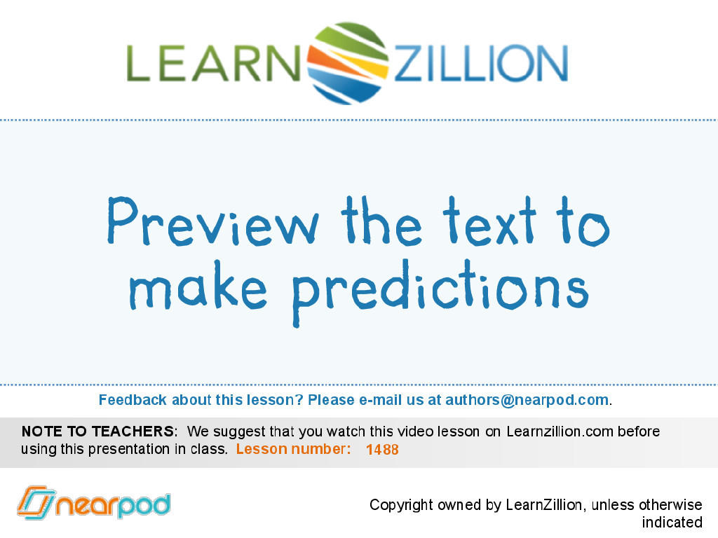 Preview the text to make predictions