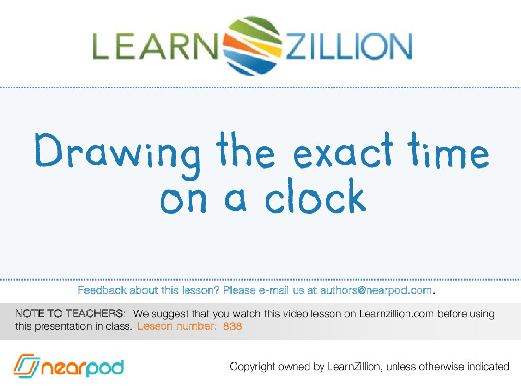 Drawing the exact time on a clock