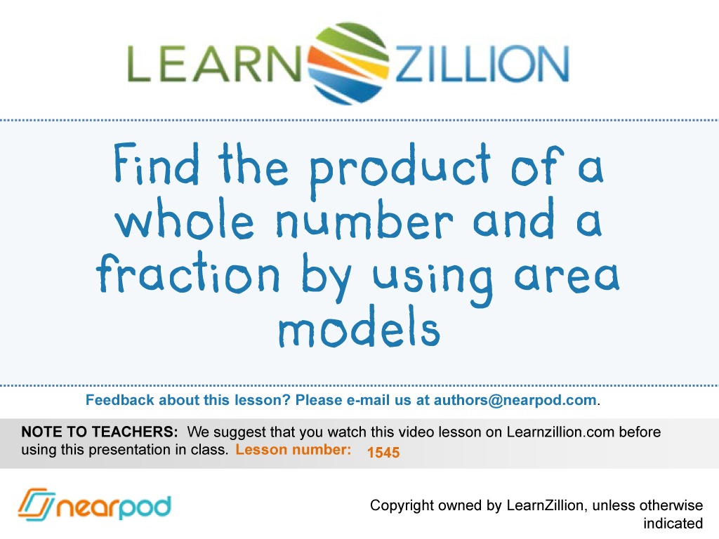 Find the product of a whole number and a fraction