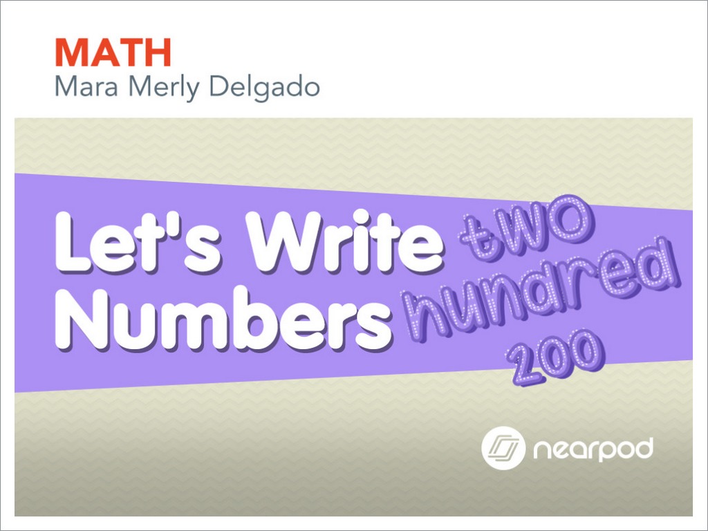 Let's Write Numbers