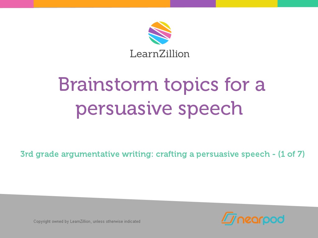 Brainstorm topics for a persuasive speech