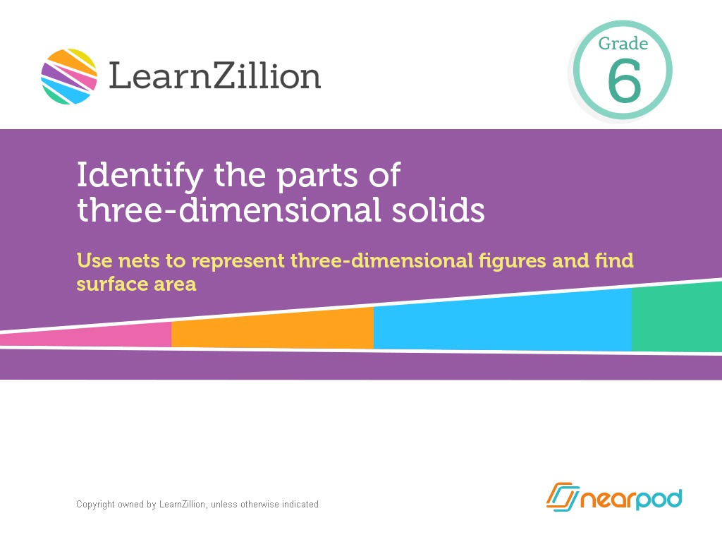 Identify the parts of three-dimensional solids