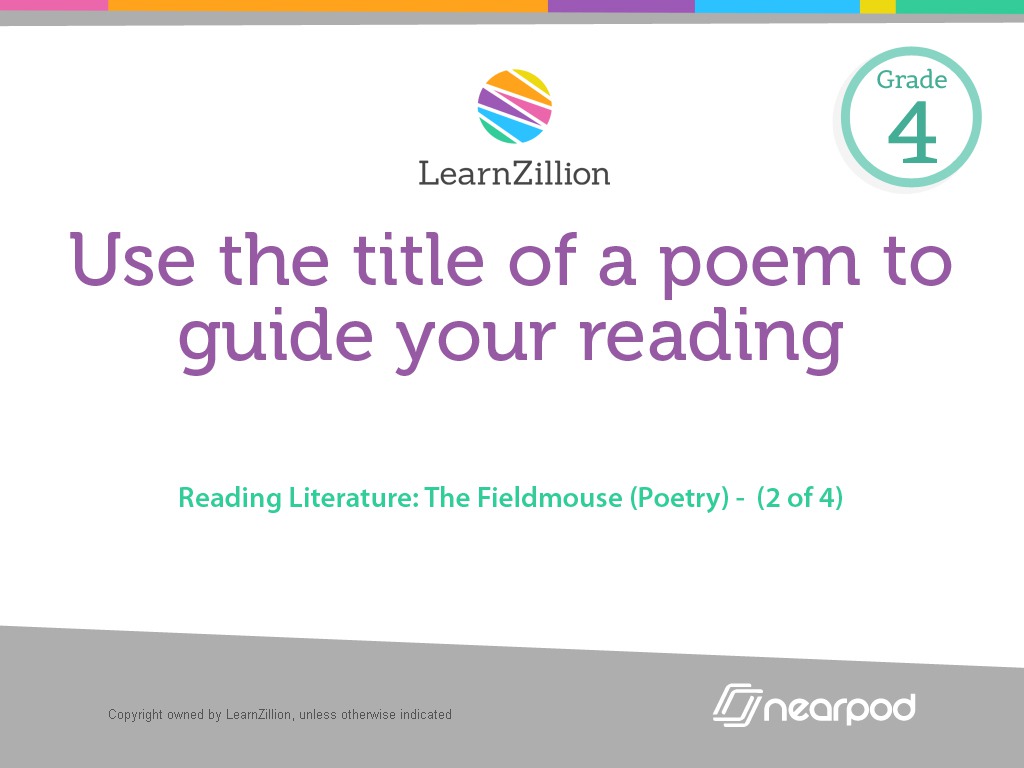 Use the title of a poem to guide your reading