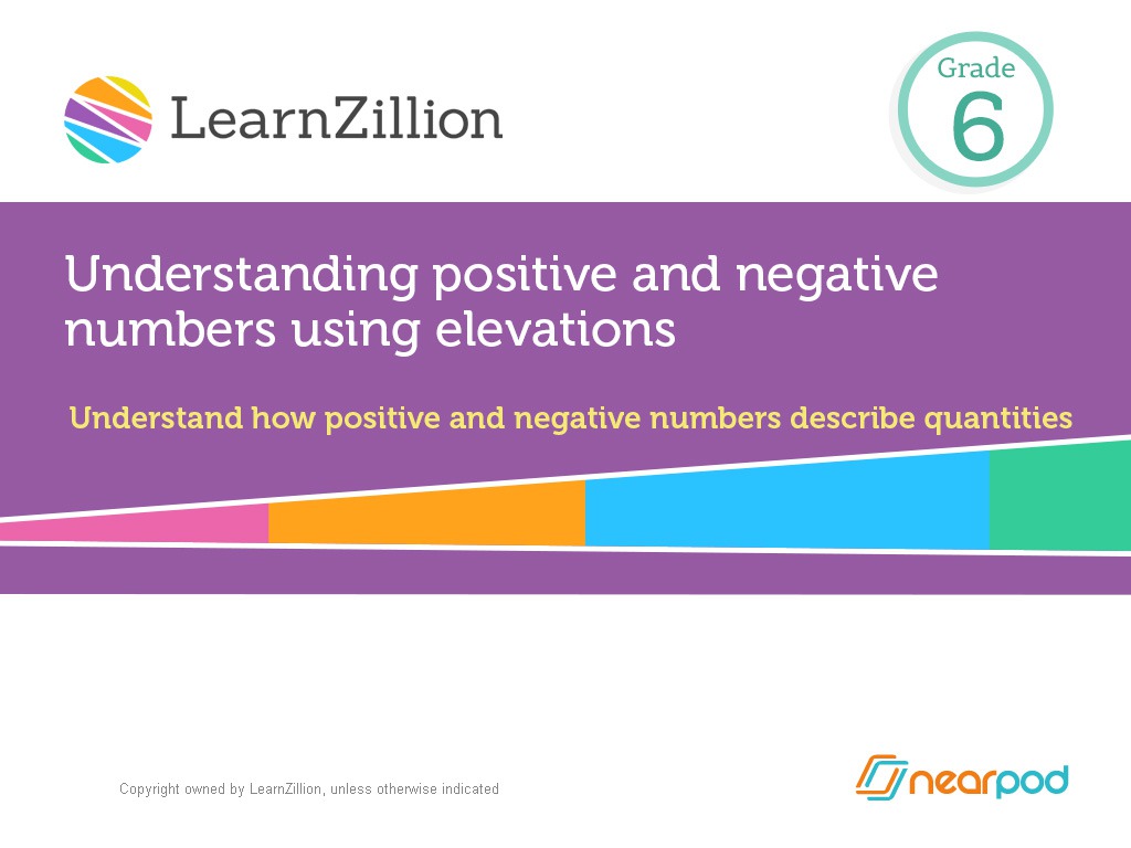 Understanding positive and negative numbers using elevations