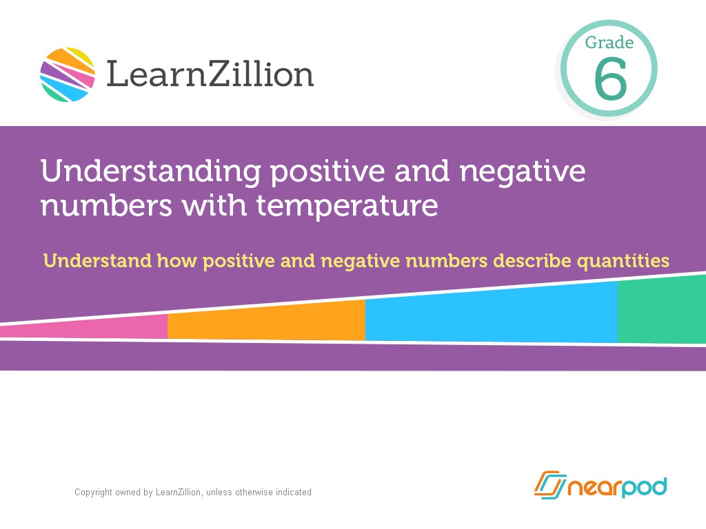 Understanding positive and negative numbers with temperature