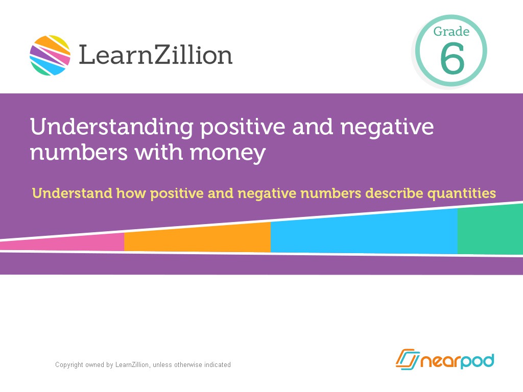 Understanding positive and negative numbers with money