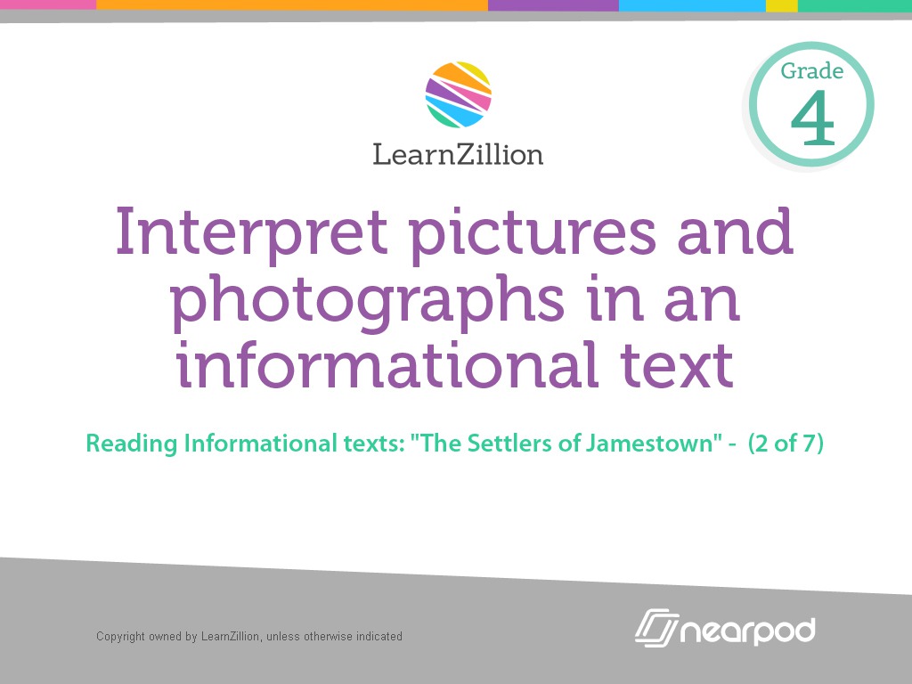 Interpret pictures and photographs in an informati