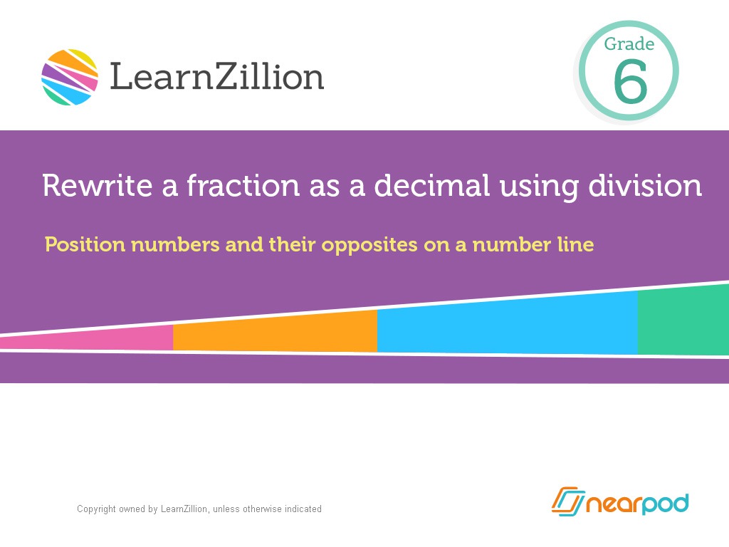 Rewrite a fraction as a decimal using division