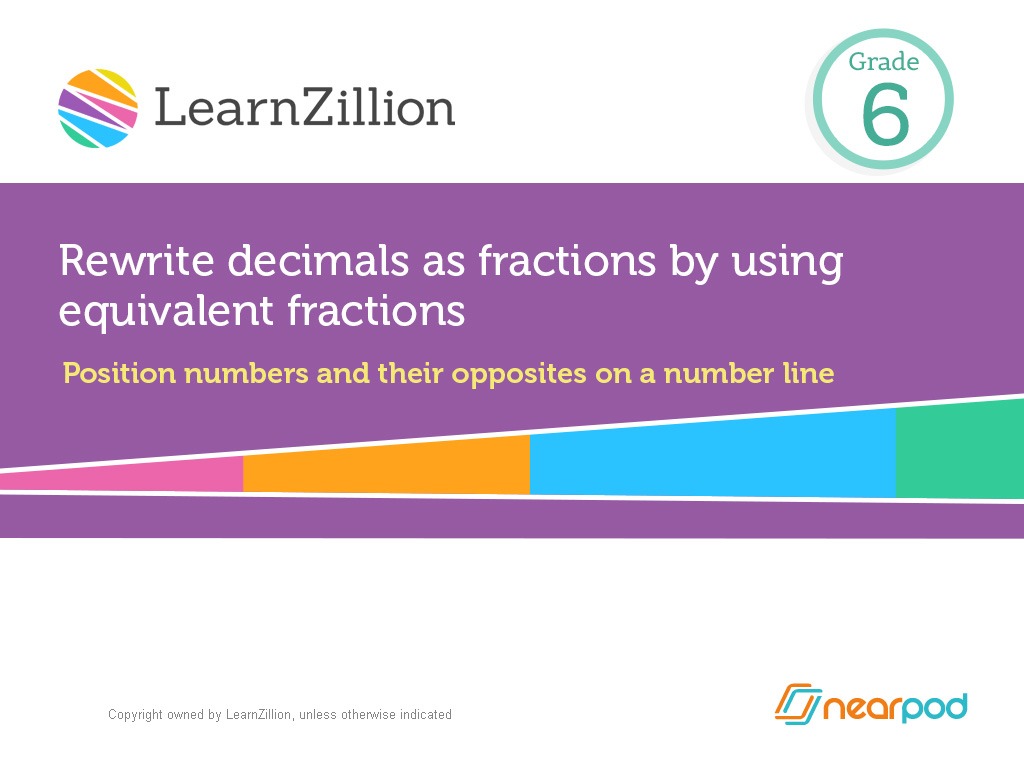 Rewrite Decimals As Fractions By Using Equivalent Fractions
