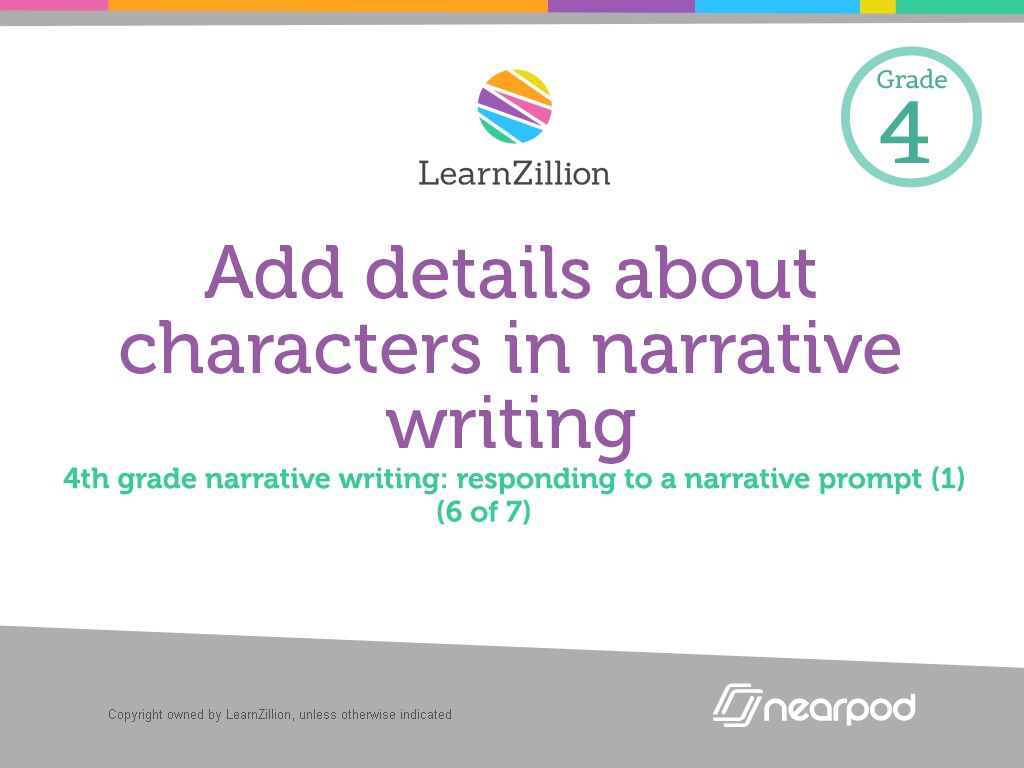 Add details about characters in narrative writing